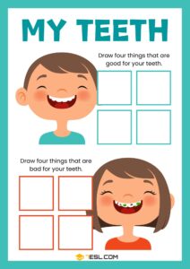 Free Dental Health Worksheets for Preschool & Kindergarten • 7ESL